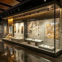 China Custom Modular Combined Museum Wall Display Case With Built‑in Table Vitrines for Archaeological Artifacts & Heritage Exhibits for sale
