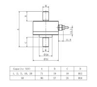 China Stainless Steel Tension Compression Force Sensor 1-50 Kn Load Cell 700 Ohm for sale