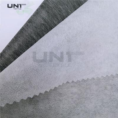 China Plain Weave Double Dot Woven Interlining Waterjet 150cm Width for sale