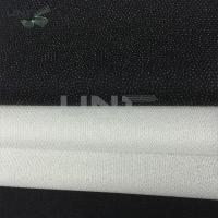 China Brushed Twill Woven Fusible Interlining with Polyester Viscose and Double Dot Coating for Men Suit for sale