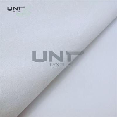 China Brushed Adhesive Woven Cotton Interfacing 100m/Roll Packing for sale