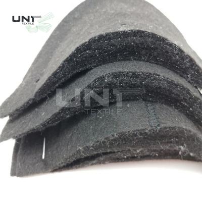 China Needle Punch Non Woven Sewing Shoulder Pads Black Color Half Moon Shape for sale