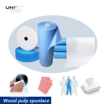 China Eco Friendly Biodegradable Wood Pulp Spunlace Nonwoven Fabric 70% Polyester 30% Viscose for sale