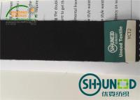 China Enzyme Wash 90℃ Plain Weave Waistband Woven Interlining Black With Adhesive for sale