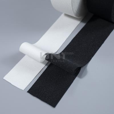 China Black Woven Fishbone Waistband Interlining Wear Resistant For Trousers for sale