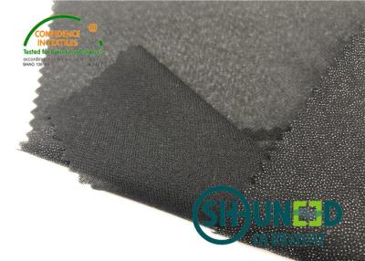 China Lightweight Twill Woven Lining Water Jet Polyester Interfacing Black Color for sale
