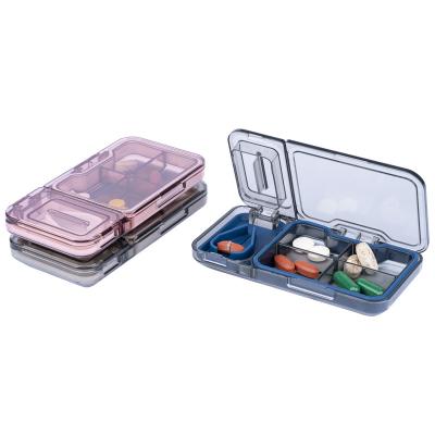 China BPA Free Travel Pill Box Silicone Seal Ring Pill Cutter With Storage for sale