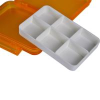 China Portable Plastic Pill Box Detachable 6 Compartments Square Pill Storage Organizer for sale