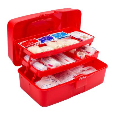 China Portable Plastic First Aid Kit Boxes With Three Layers DIY Content For Emergency for sale