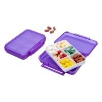 China Multifunctional Water Resistent Daily Pill Box With Removable Tray 6 Compartments Matte Surface for sale