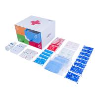 China Cardboard First Aid Kit Boxes 4 Compartments For Cleansing Burncare Woundcare And Fever Care for sale