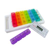 China Colorful Weekly Pill Box Organizer Detachable Pill Cases 4 Large Compartmemts In A Tray for sale