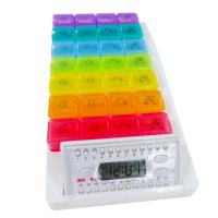 China Colorful Weekly Pill Box Organizer Detachable Pill Cases 4 Large Compartmemts In A Tray for sale