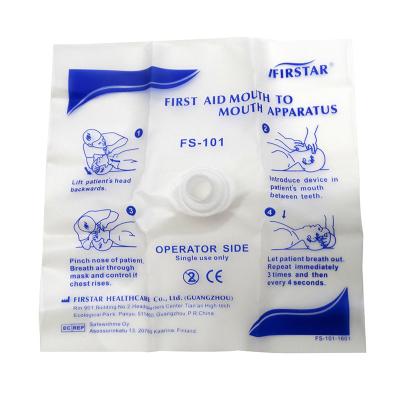 China Cpr Pocket Face Shield Mask With One Way Valve Rescue Breathing Portable Single Use for sale