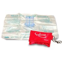 China Red Microshield Cpr Face Shield Key Ring Mouth Cpr Keychain Kit Promotional for sale