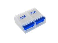 China Small Vitamin Pill Box Organizer Pocket Small Case Holder For Elderly 2 Compartments for sale