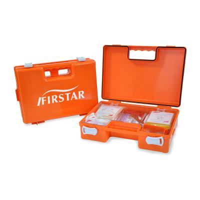China Small Wall Mount First Aid Kit Cabinet Box Industrial Orange Plastic Workplace Office for sale