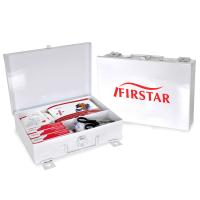 China 10 Person Workplace First Aid Kit Items White Metal First Aid Case 27.5x19x6.5cm for sale