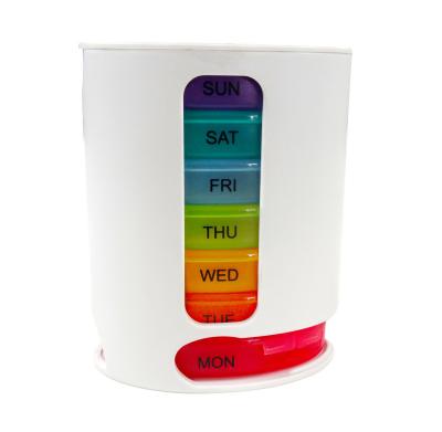 China Round Stackable Pill Containers Boxes Containers Hard Case 7 Daily 4 Times A Day for sale