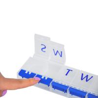 China Airtight Large 7 Day Weekly Pill Box Weekly Am Pm Daily Vitamin Dispenser Holder 14 Grips for sale