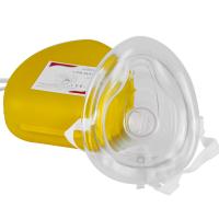 China Face CPR Resuscitation Mask On Child Adult Pocket Heart Shape Hard Case Wrist Strap Oxygen for sale