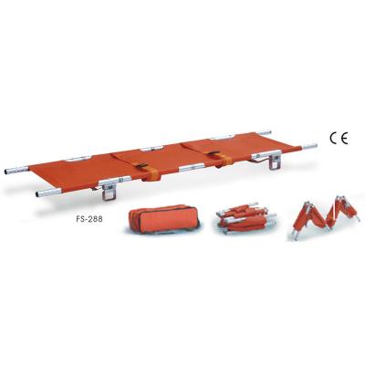 China First Aid Supplies 4 Fold Stretcher, High-Strength Aluminum Alloy And Nylon Mesh for sale