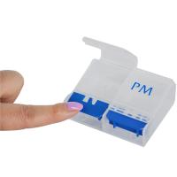 China Small Vitamin Pill Box Organizer Pocket Small Case Holder For Elderly 2 Compartments for sale