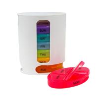 China Round Stackable Pill Containers Boxes Containers Hard Case 7 Daily 4 Times A Day for sale