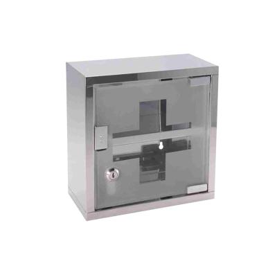 China Metal Wall Mounted First Aid Kit  Box Empty Locking Medical Safety Glass Door for sale
