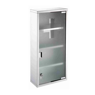 China Stainless Steel First Aid Kit Boxes For Home Office Workplace Glass Medicine Cabinet for sale