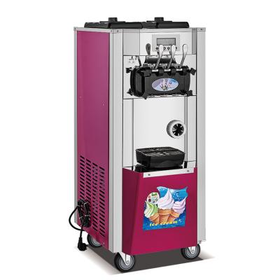 China 220V 50Hz Commercial Soft Three Flavor Ice Cream Maker Machine 20-26L/h for sale