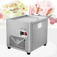 China Stainless Steel Double Commercial Fried Ice Cream Making Machine With Big Flat Square Pan for sale