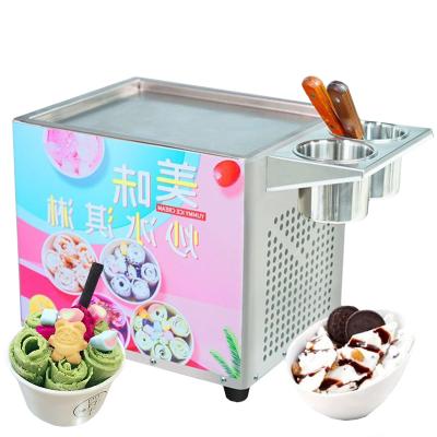 China Stainless Steel Double Pan Fried Ice Cream Roll Machine 220V 16KG for sale