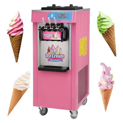 China RuiKong BJLJ-2 Floor Standing Soft Serve Ice Cream Machine 220V 3 Flavors PLC Control for sale