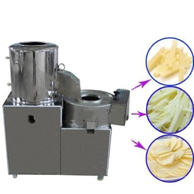 China 100kg Commercial Potato Peeling Cutting Machine French Fries Cutter Chips Slicer 220V for sale