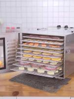 China Industrial Fruit Drying Machine 55L Stainless Steel Food Dehydrator 1000W 10 Trays for sale