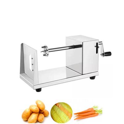China Manual Spiral Potato Slicer 430 Stainless Steel Commercial Chip Cutter 25x12x14CM for sale
