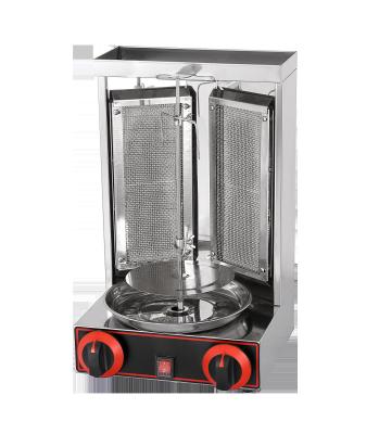 China Gas 2 Burner Commercial Shawarma Kebab Machine Stainless Steel 295x300x480mm for sale