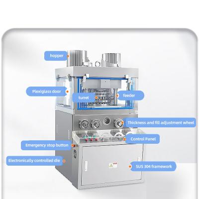 China Stainless Steel Rotary Tablet Press Machine 29 Dies 80kN Max Pressure for Naphthalene Ball Catalyst for sale