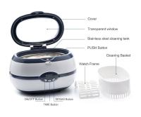 China 35w Compact Ultrasonic Cleaner Custom 600ml Ultrasonic Cleaner 40kHz For Denture Watch Jewelry for sale