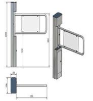 China Security Swing Arm Turnstile Waist High Barrier Turnstile with remote control switch for sale