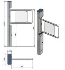 China Security Swing Arm Turnstile Waist High Barrier Turnstile with remote control switch for sale