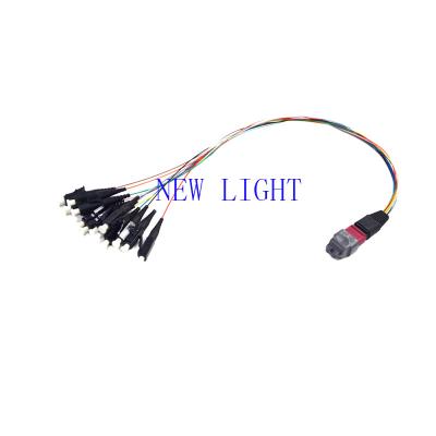 China Low Insertion Loss ≤0.35dB OM3 Fiber Optic MPO Cable Assemblies with 3.0mm Diameter for Data Centers for sale