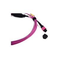 China Low Insertion Loss 10 GB OM3 MPO to LC Fiber Cable with 0.9mm Fanout Patch Cables for sale