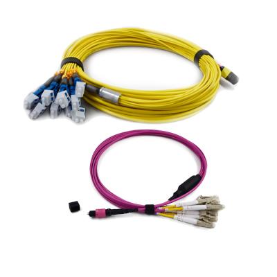China 3.0mm G657A1 MPO MTP Fiber Optic Patch Cord with ≤0.35dB Low Insertion Loss and APC≥65dB for Data Center for sale