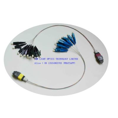 China 8 Core Female MTP to LC Cable Polarity B Plenum OM4 Mode Type Fiber Optic Cable for sale