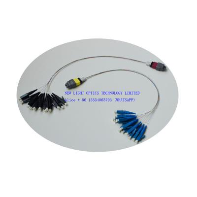 China 12 Core OS2 OM3 Female Polarity B MPO Fiber Optic Trunk Cable for High-Density Data Centers for sale