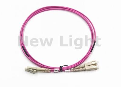 China LC-SC UPC Duplex Optical Fiber Patch Cord 2.0mm PVC OM4 Multimode 50/125 for sale