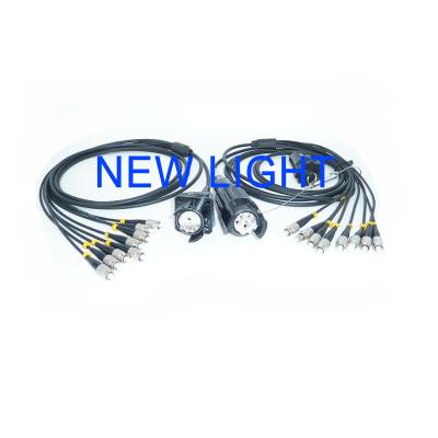 China 4 Cores 5mm Armored Outdoor Waterproof Fiber Optic Patch Cord MPO Jumper for FTTA for sale