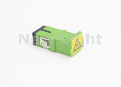 China Green SC Simplex Fiber Optic Adapter with Hinged Dust Cover ROSH Approved for FTTH Applications for sale